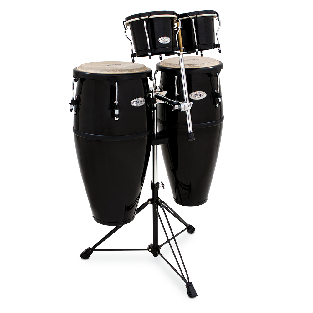 Synergy Fiberglass Conga & Bongo Set w/ Stand - Black – TOCA Percussion