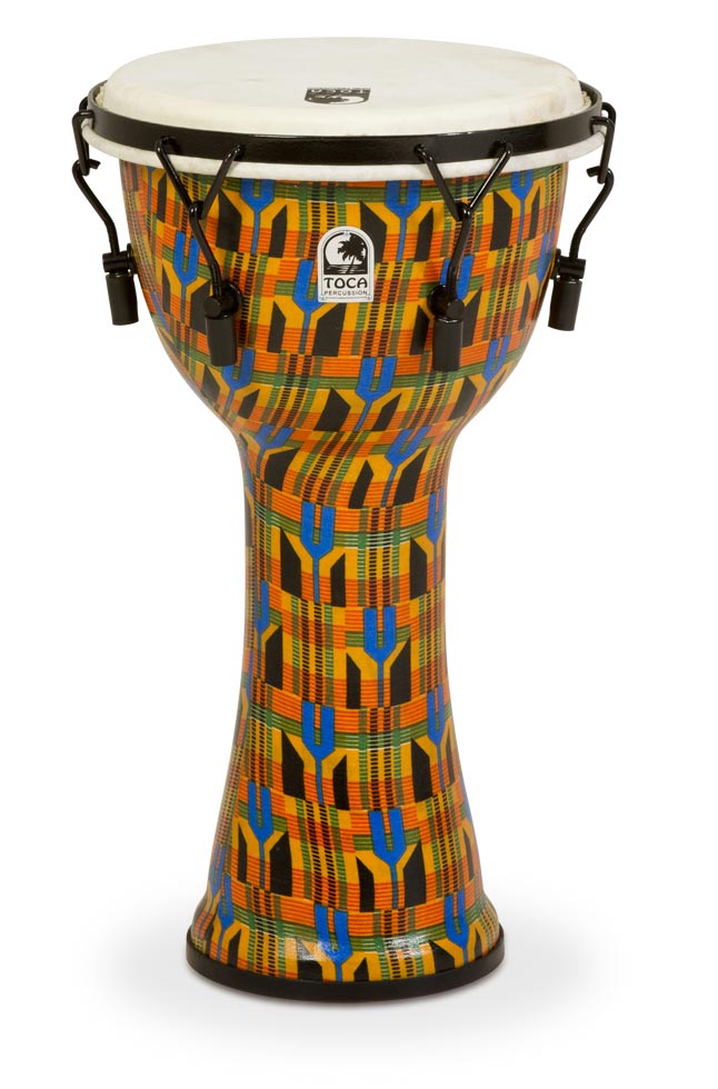 Toca Freestyle Mechanically Tuned 10" Djembe, Kente Cloth – TOCA Percussion